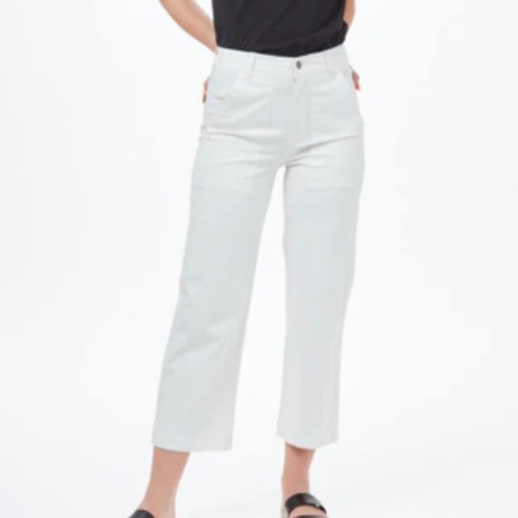 tentree | Pants & Jumpsuits | Nwt Tentree White Crop Wide Leg Jeans ...